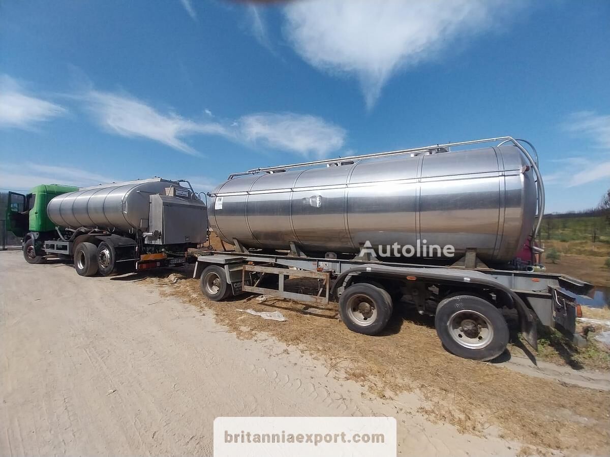 Fruehauf D-489 Three-Axle 24 Ton On Springs Stainless Steel cisterna za prevoz hrane