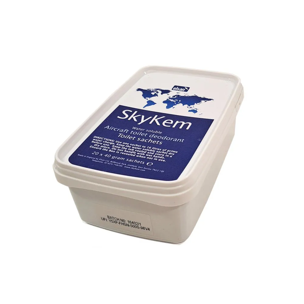Zahtev za ponudu (RFQ)
SkyKem Toilet Deodorant - 40g Sachets - 20 sachets Box
SkyKem Toilet Deodorant - 40g Sachets - 20 sachets Box