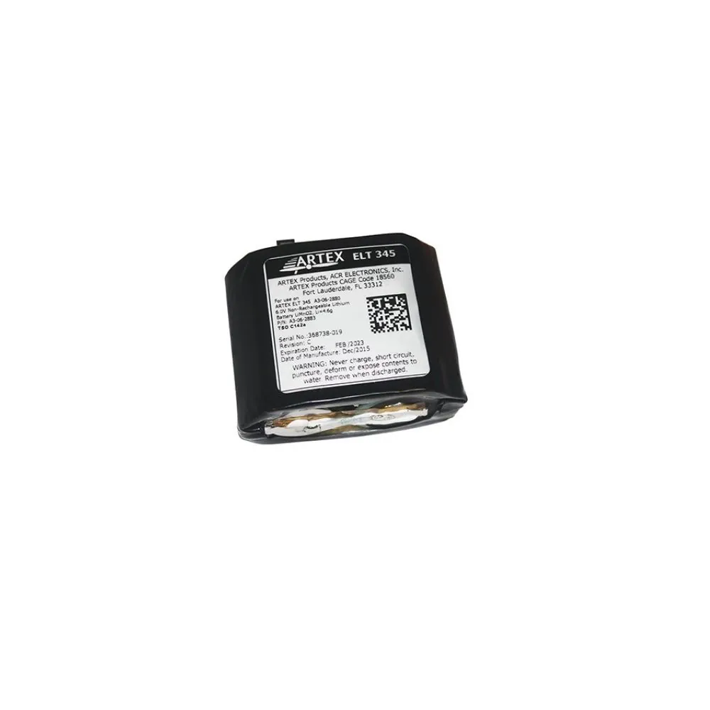 Zahtev za ponudu (RFQ)
ARTEX - 8322 - ELT 345 Battery - (A3-06-2883)
ARTEX - 8322 - ELT 345 Battery - (A3-06-2883)