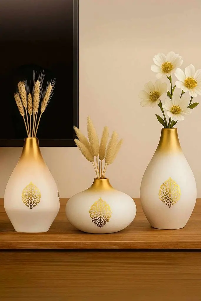 Aberto Design Set dekorativnih posuda, 3 komada, Bež