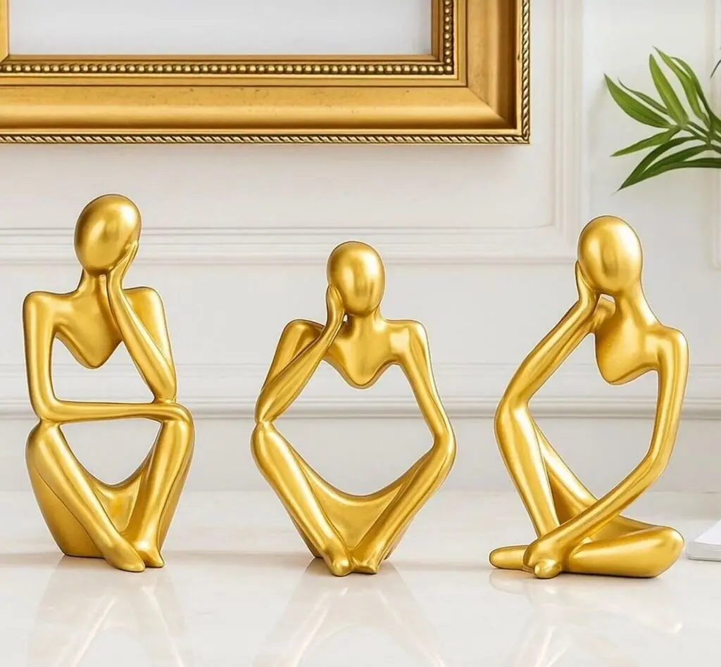 Aberto Design Dekorativni set, 3 komada, Zlatne boje