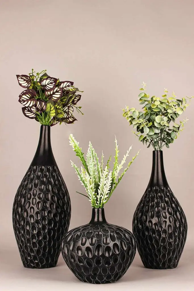 Aberto Design Set dekorativnih posuda, 3 komada, Crni