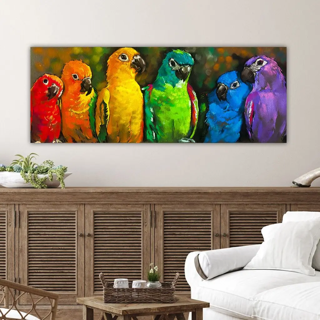 Wallity Dekorativna slika na platnu, 30x80cm, Šarena