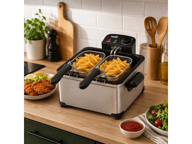 Friteza sa 3 korpe i podesivim termostatom 5L 2kW