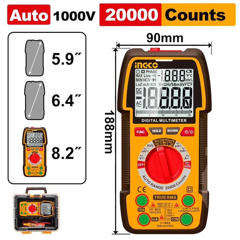 DM410003 DIGITALNI MULTIMETAR 1000V SUPER INGCO