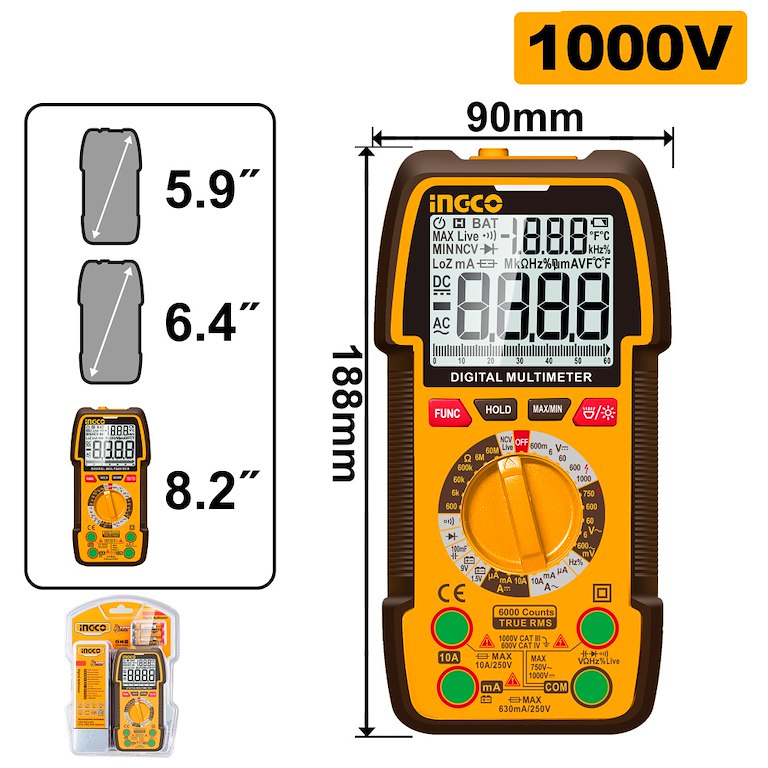 DM310002 DIGITALNI MULTIMETAR 1000V SUPER INGCO