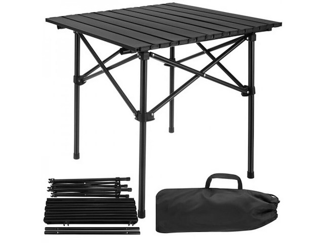 Sklopivi kamping sto Gardlov Crni – nosivost 70 kg