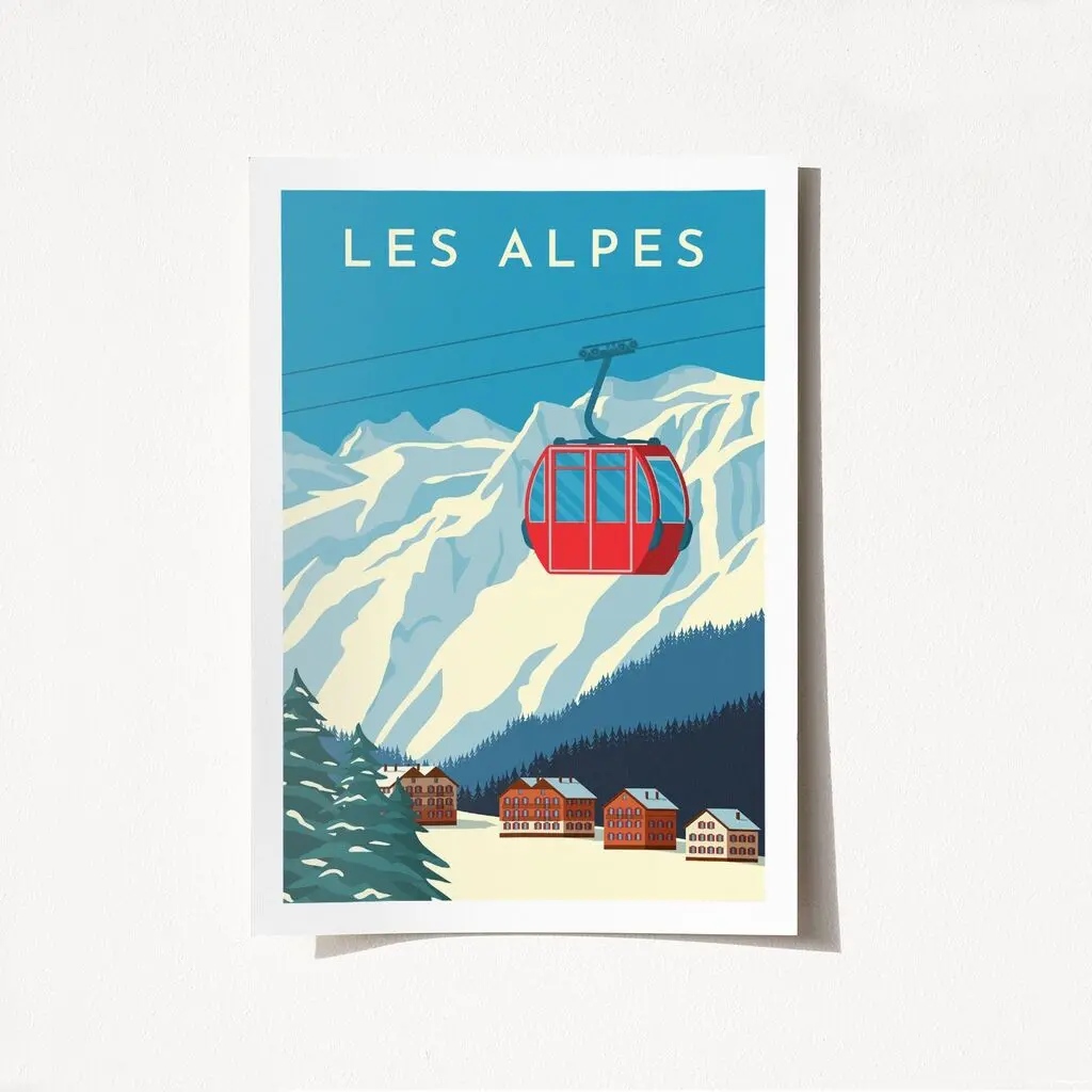 Wallity Poster Les Alpes-1990, 42x59,4 cm