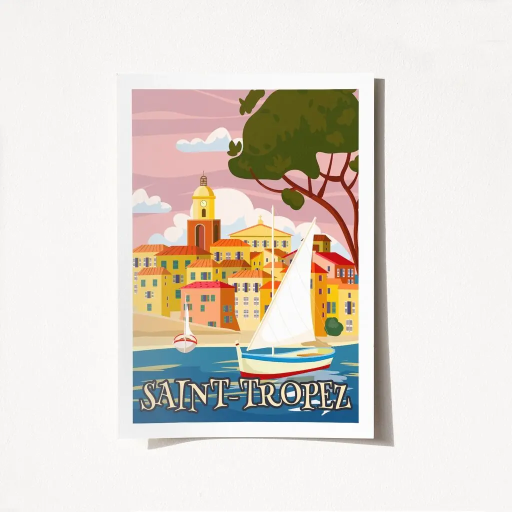 Wallity Poster Saint Tropez-2008, 50x70 cm