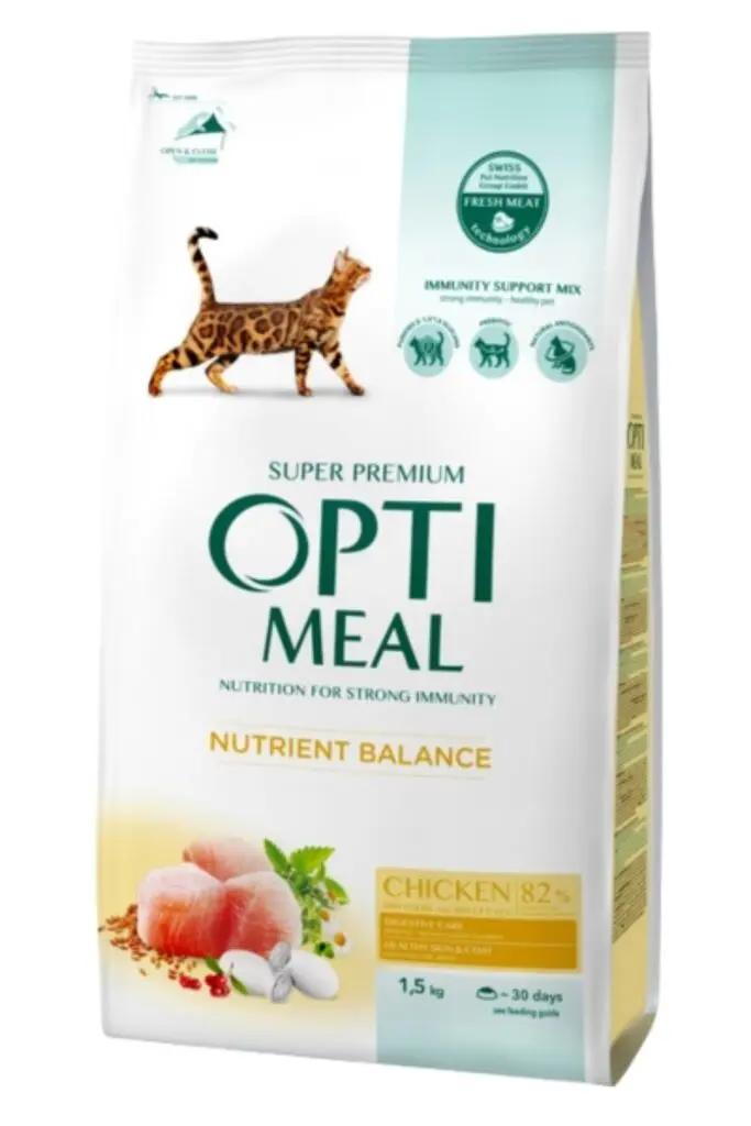 Optimeal Suva hrana za mačke, Piletina, 1.5kg