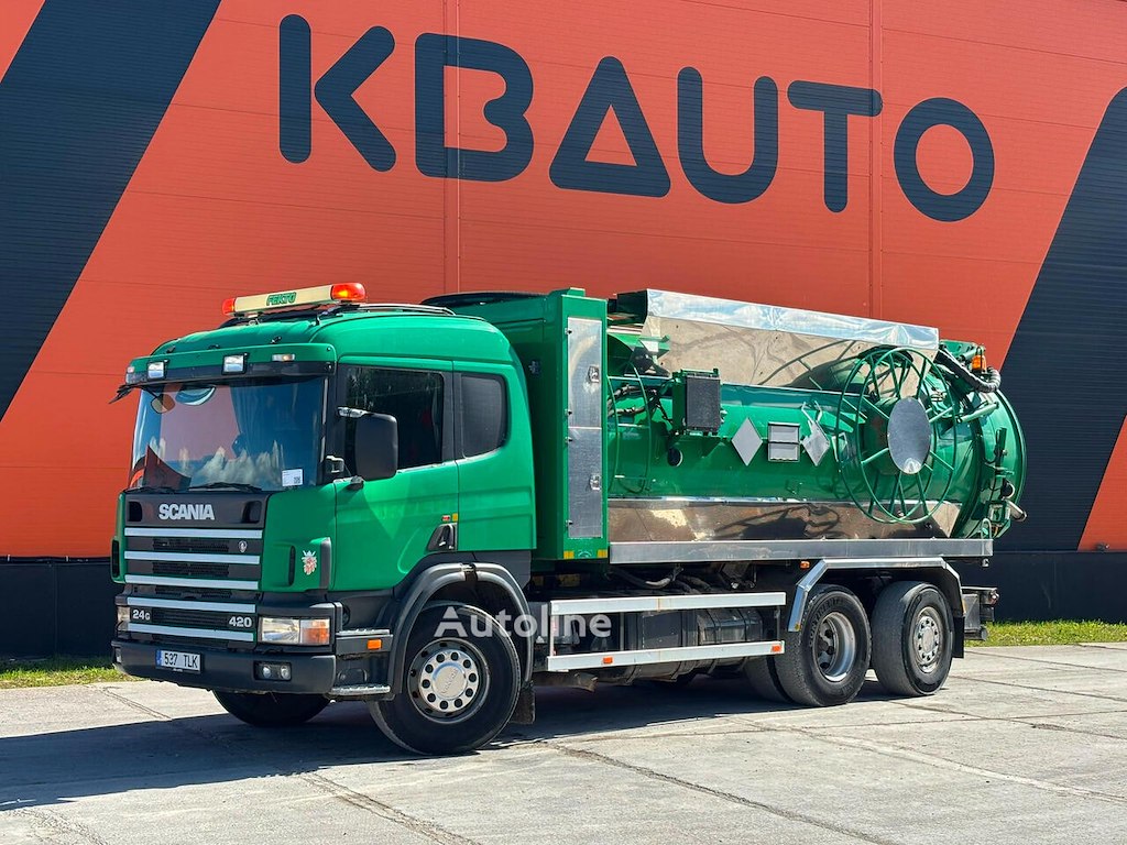Scania P 124 6x2*4 ADR Rolba TANK 8000 l + 8000 l / VACUUM Hibon VTB810 autofekalac
