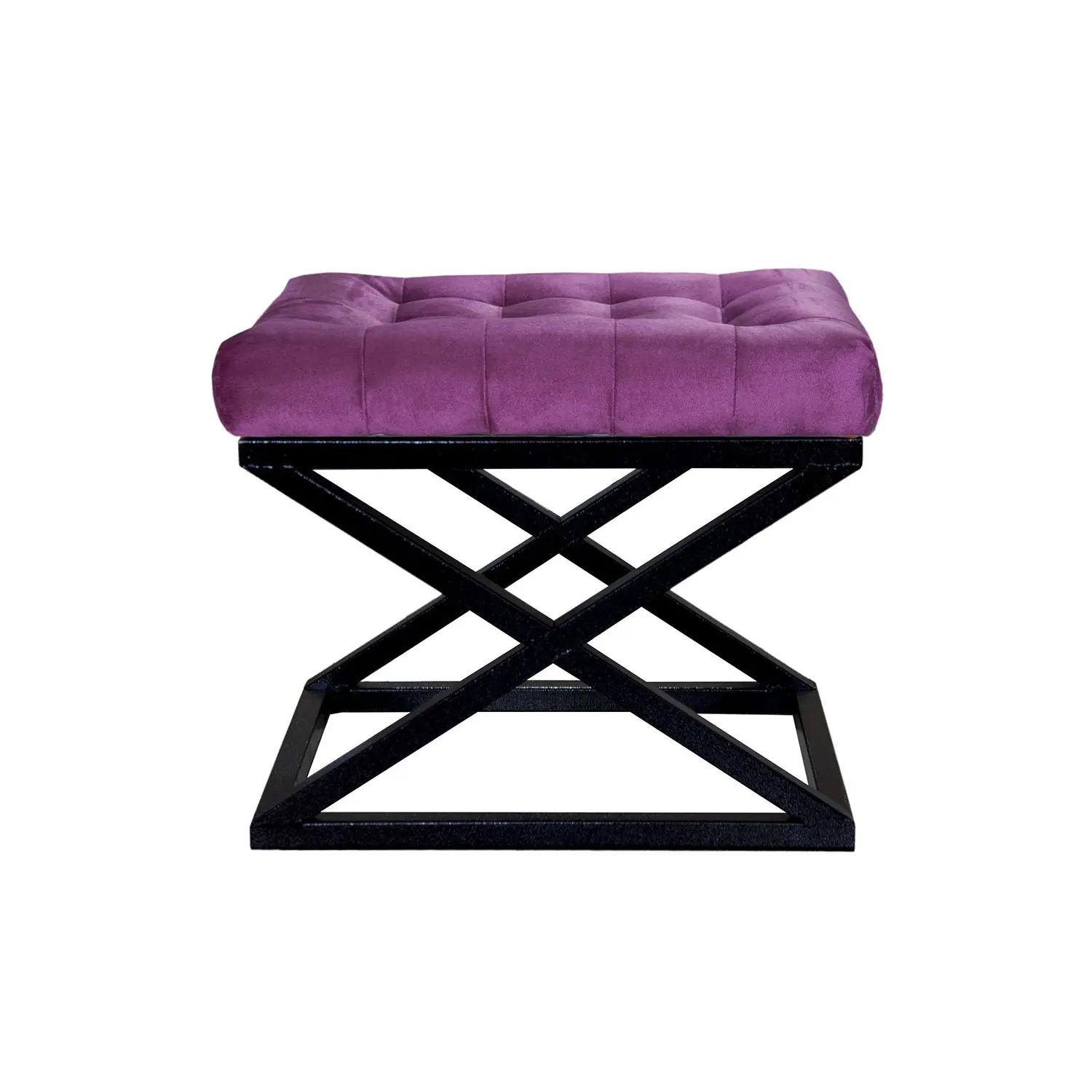 Atelier del Sofa Tabure 50x42x40cm, Crno-Ljubičasto