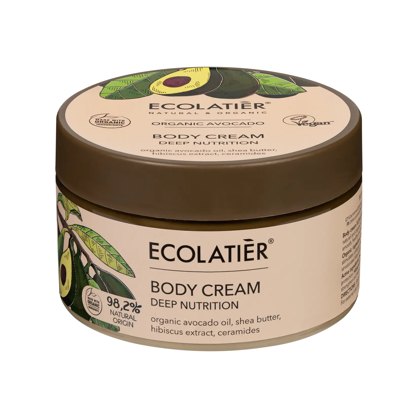 Ecolatier Krema za telo Deep Nutrition Organic Avocado, 250 ml