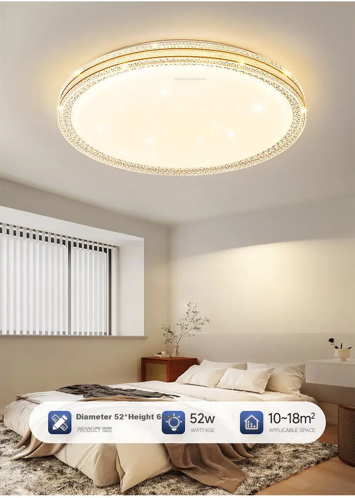 Sanxingzhaoming Plafonska lampa LED, 52 W, Bela