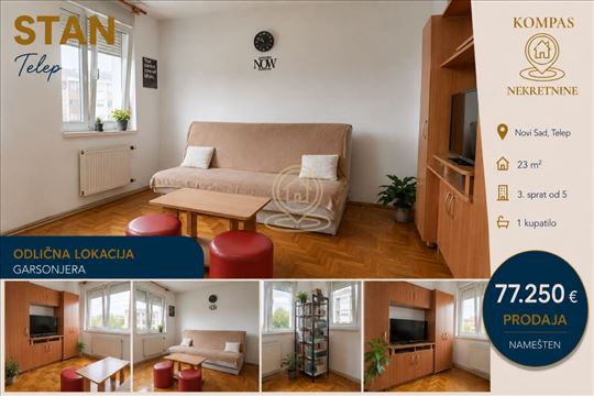 Garsonjera na Telepu, Novi Sad, 23 m², 3/5 sprat