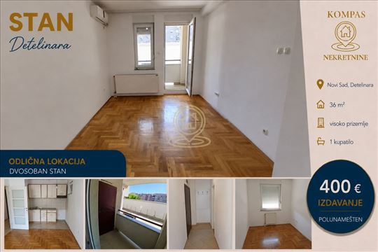 Dvosoban stan u Detelinari, Novi Sad, 36 m², visok
