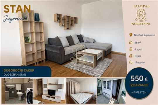 Dvosoban stan 56 m², Jugovićevo, Novi Sad, 4/6 spr