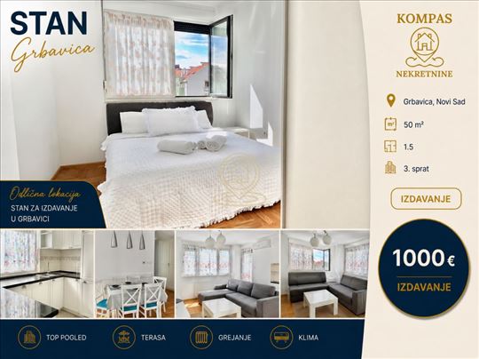 Grbavica, Novi Sad, Lux 1.5-soban stan, 50 m², 3.
