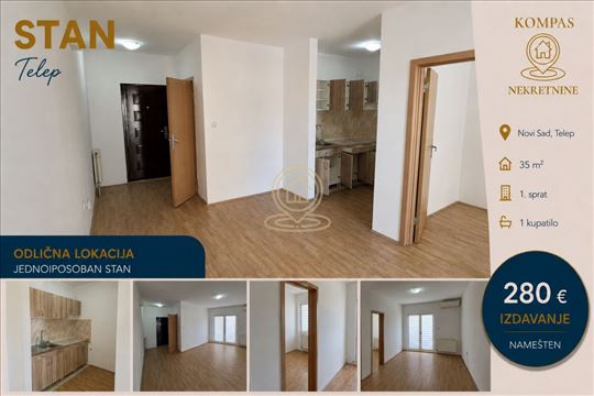 Jednoiposoban stan 35 m², Telep, Novi Sad, 1. spra