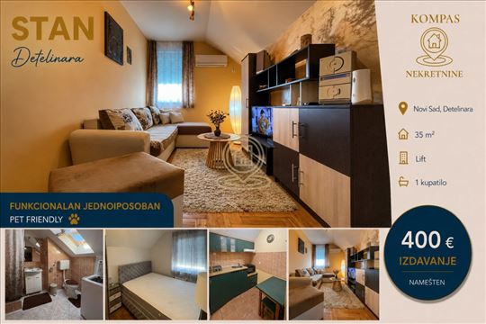 Pet Frednly Jednoiposoban stan 35 m², Detelinara,