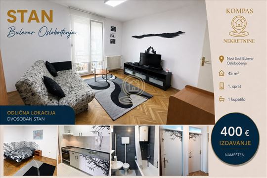 Dvosoban stan, 45 m², Bulevar Oslobođenja, Novi Sa