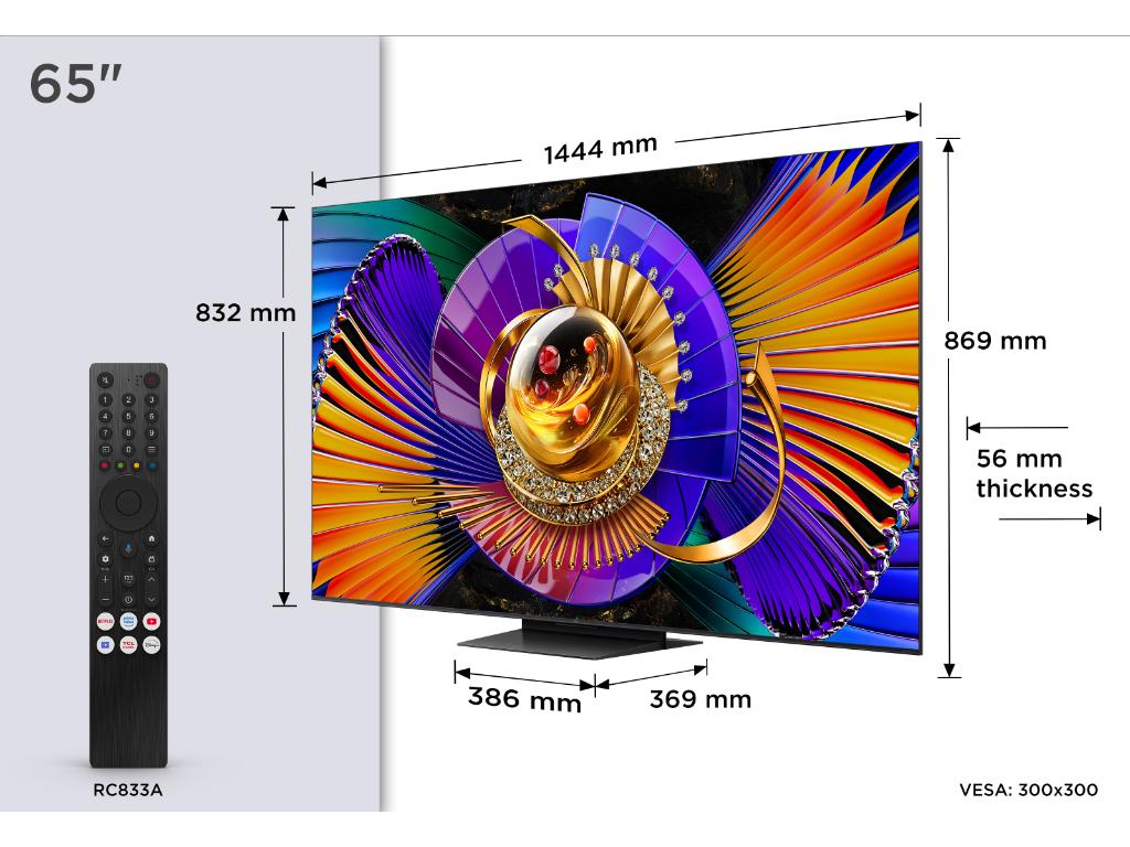 Televizor TCL 65C7L/SQD-MiniLED/65"/4K UHD/144Hz/Google TV/Bang&Olufsen/crna