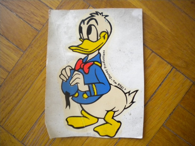 PAJA PATAK, nalepnica za pločice 1968 Disney RETRO