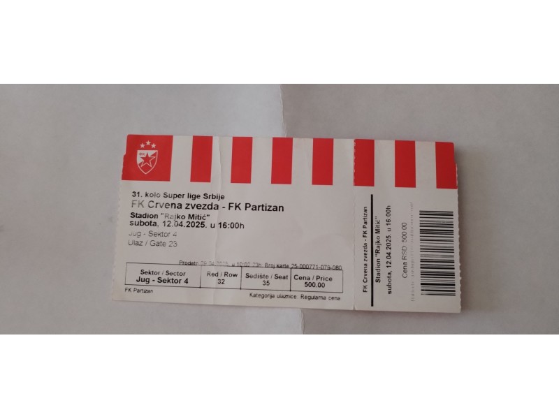 FK CRVENA ZVEZDA VS FK PARTIZAN