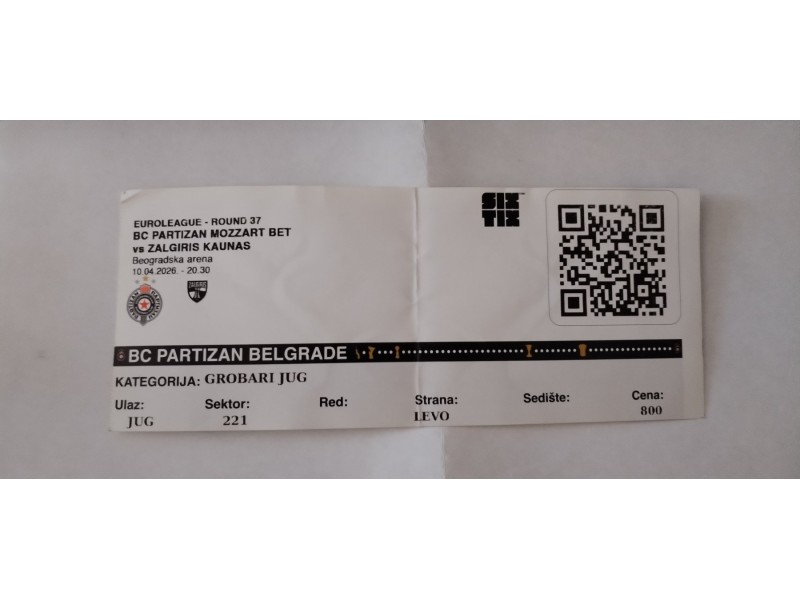 BC PARTIZAN MOZZART BET VS ZALGIRIS KAUNAS