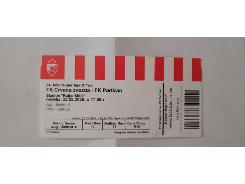 FK CRVENA ZVEZDA VS FK PARTIZAN