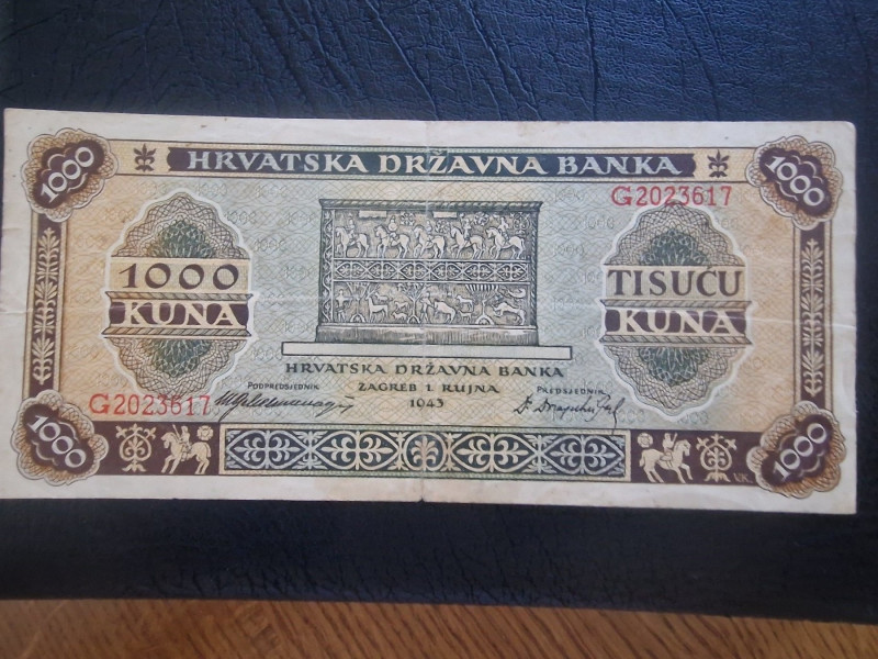NDH 1000 Kuna 1943 Ređa Fašistička Štampa Berlin