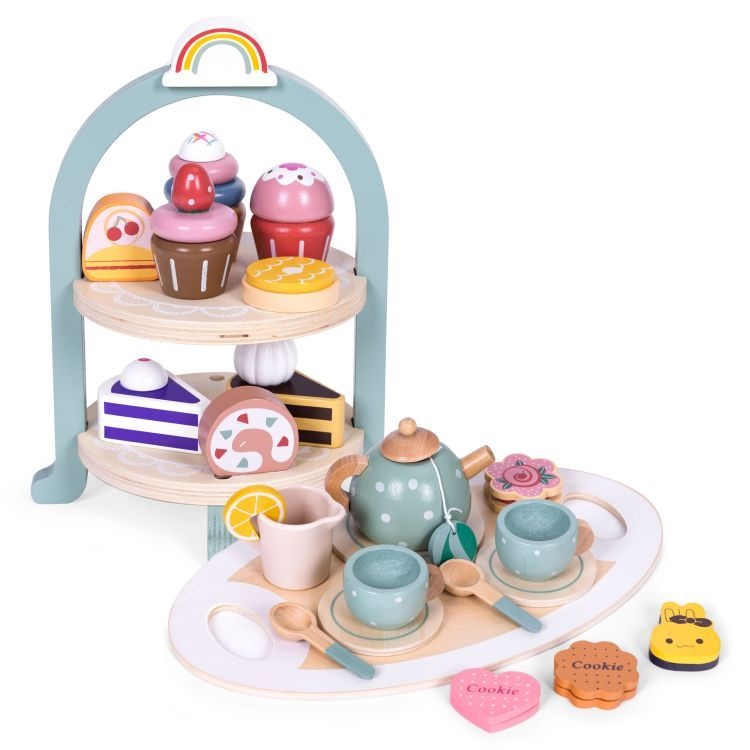 Set za čaj i kafu sa kolačićima i tacnom sa posluživanje ECOTOYS