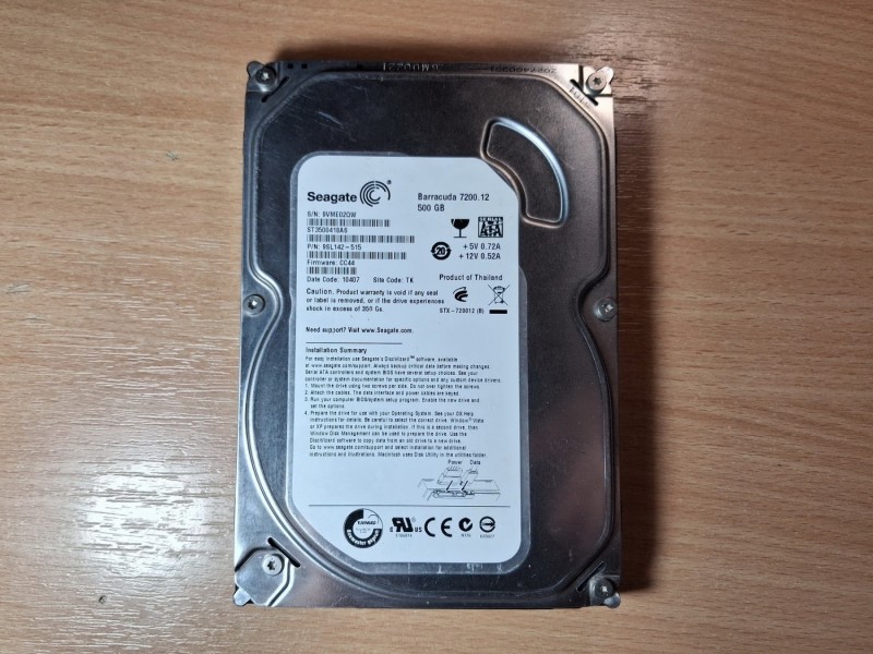 Seagate Barracuda 500GB SATA 3.5" - 100% Health
