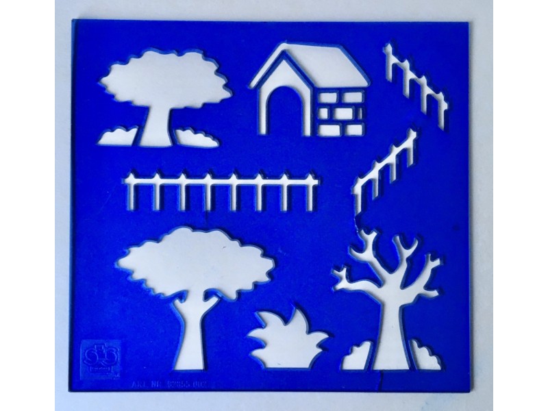 Šabloni za crtanje 15 x 15 cm tvrda plastika kao lenjir