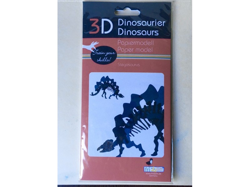 3D dinosaurusi model u kartonu- Stegosaurus, novo