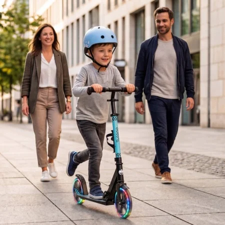 Tulano zigzag 45 – plavi trotinet za decu sa LED točkovima ( 30030 )