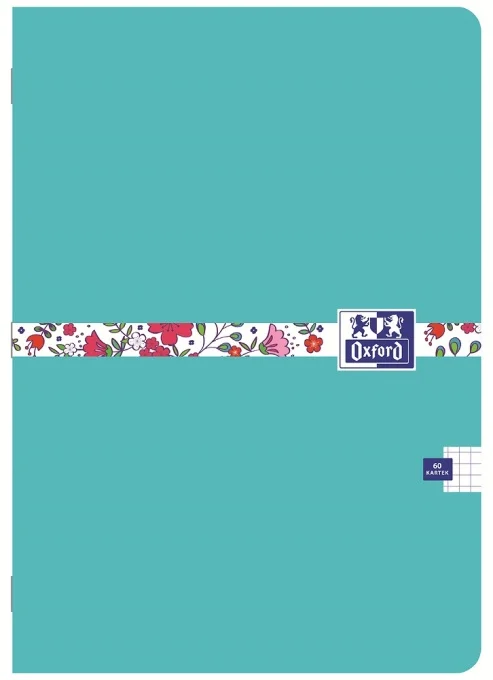 Sveska A5 Oxford 60 lista Floral, 90g, optički papir, margine karo Oxford
