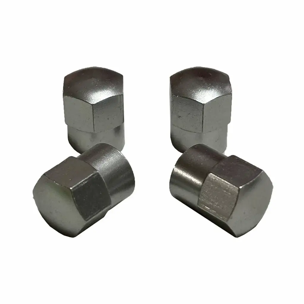 Car 888 Accessories Aluminijumske kapice ventila, 4 komada, Srebrne boje