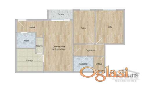 STAN - NOVI SAD - CENTAR - 65m2 - 185250 evra