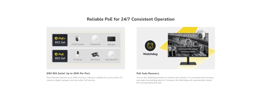 Cudy GS1028EPS2, 24-Port Gigabit Cloud Easy-Managed PoE+ Switch with 2 GbE and 2 Combo Ports, 300W