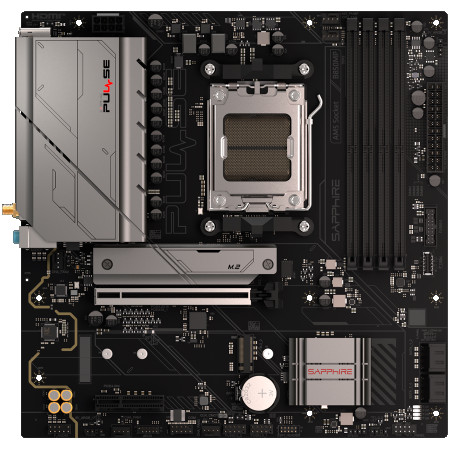 SAPPHIRE AMD B850M AM5 PULSE Ryzen R9R7R5, 4x DDR5 7600MHz, PCIE 5, 1x M.2 Gen5, 1x M.2 Gen4, LAN 2.5 Gbps, WIFI6, USB, MATX ( 52123-04-40G