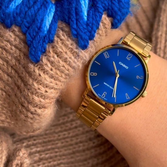 Casio LTP-VT01G-2B ženski sat Minimalist Classic Gold ton Royal Dial