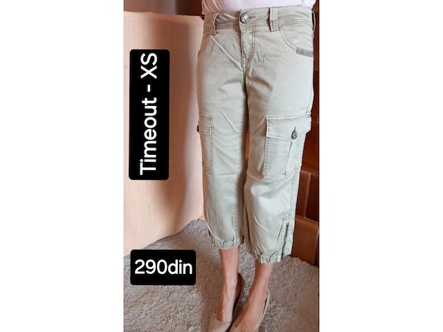 Time Out kapri pantalone ženske krem XS/34