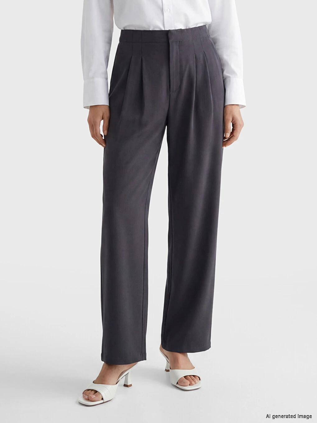 LCW ECO Ženske Plisirane Pantalone Širokih Nogavica
