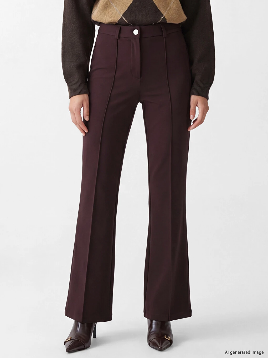 LCWAIKIKI Classic Bordo Pantalone Žena