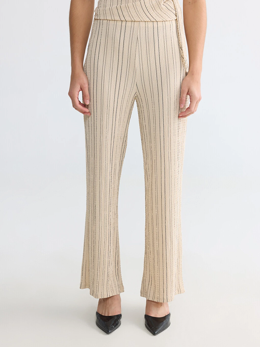 LCWAIKIKI Classic Ženske Prugaste Pantalone Sa Elastičnim Strukom