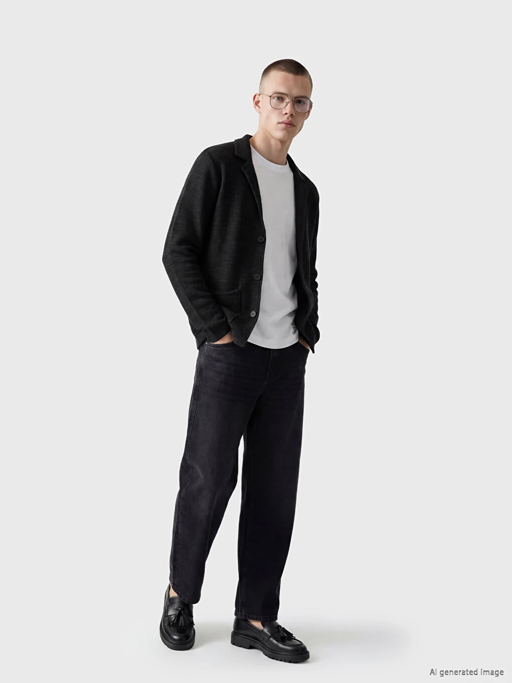 XSIDE Slim Fit Kardigan Od Trikotaže Sa Reverom Za Muškarce