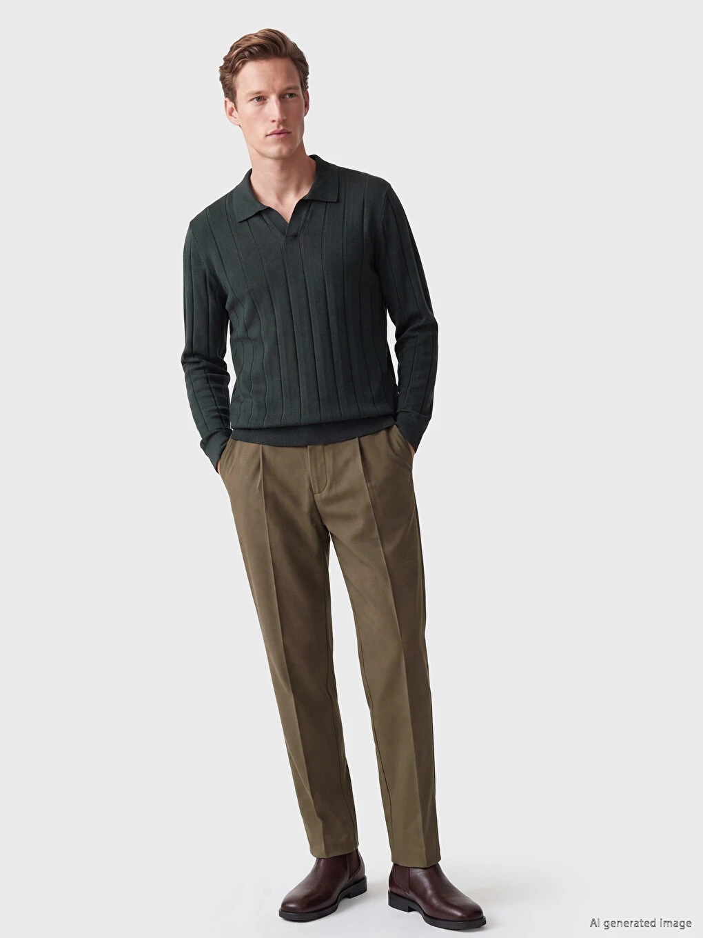 SOUTHBLUE Standard Fit Muške Plisirane Pantalone Od Tkanine