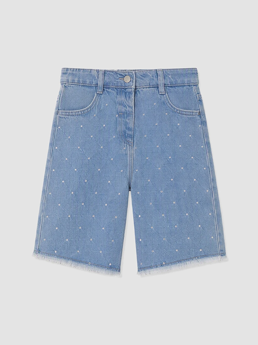 LCW Kids Bermuda Fit Teksas Šorts Za Devojčice Ukrašen Cirkonima