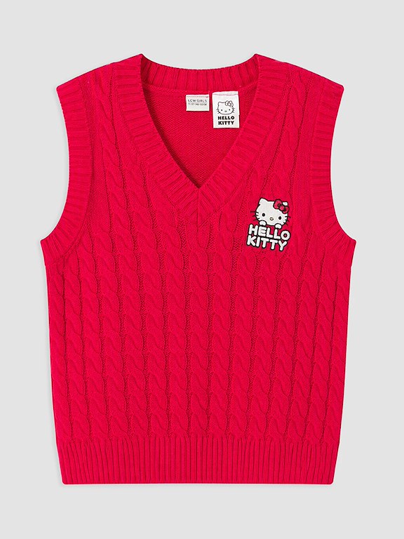 LCW Kids Hello Kitty Dečiji Džemper Prsluk Od Trikotaže